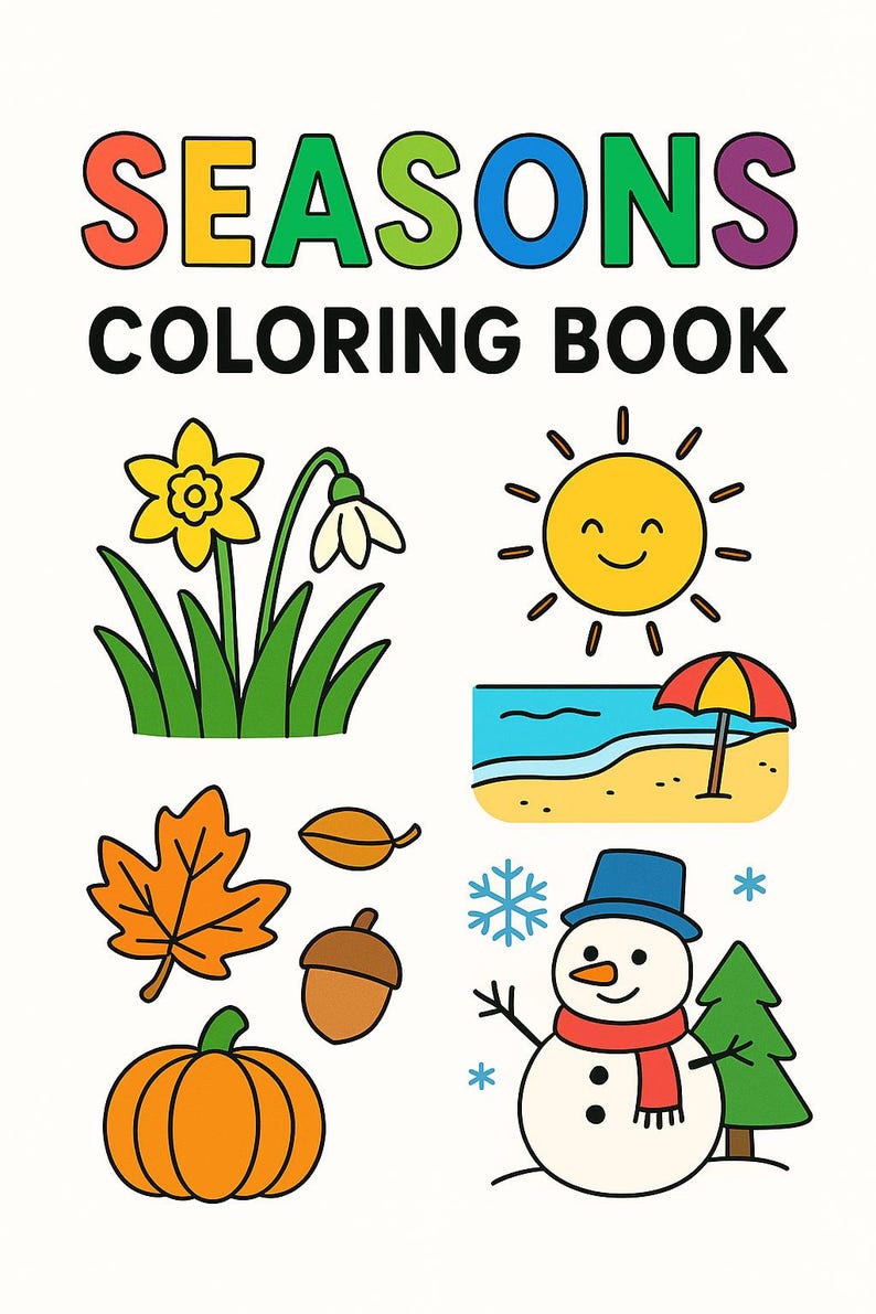 Seasons Coloring Book for Kids – Spring, Summer, Autumn, Winter ...