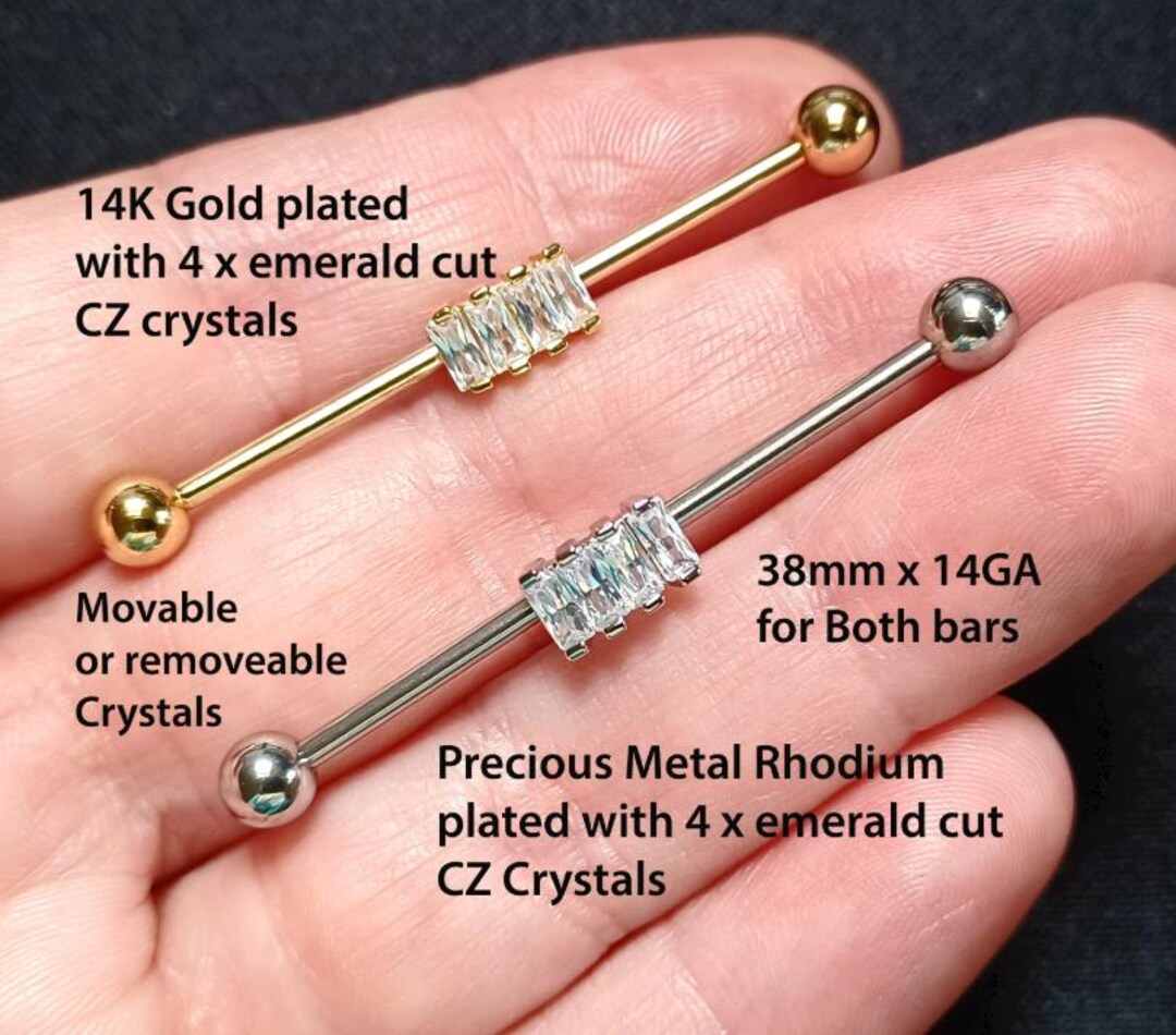 Industrial Piercing, Industrial Bar, Scaffold Bar, Cartilage Earring, Industrial Jewelry, Rose ...