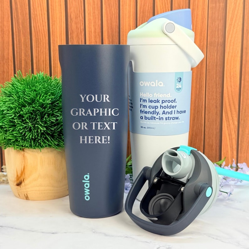 Personalized OWALA Freesip Sway 30oz & 40oz Water Bottle Custom ...