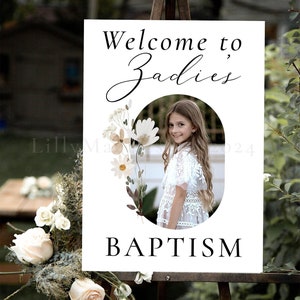 Baptism Welcome Sign, LDS Baptism Welcome Poster, Floral Baptism ...