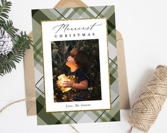Christmas Photo Card Template. Editable Template. Instant - Etsy