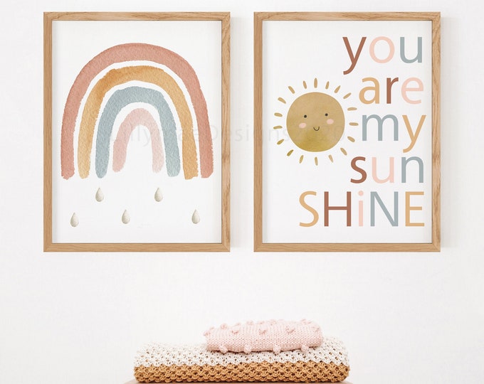 Boho Rainbow Wall Art Rainbow Nursery Art You Are My | Etsy