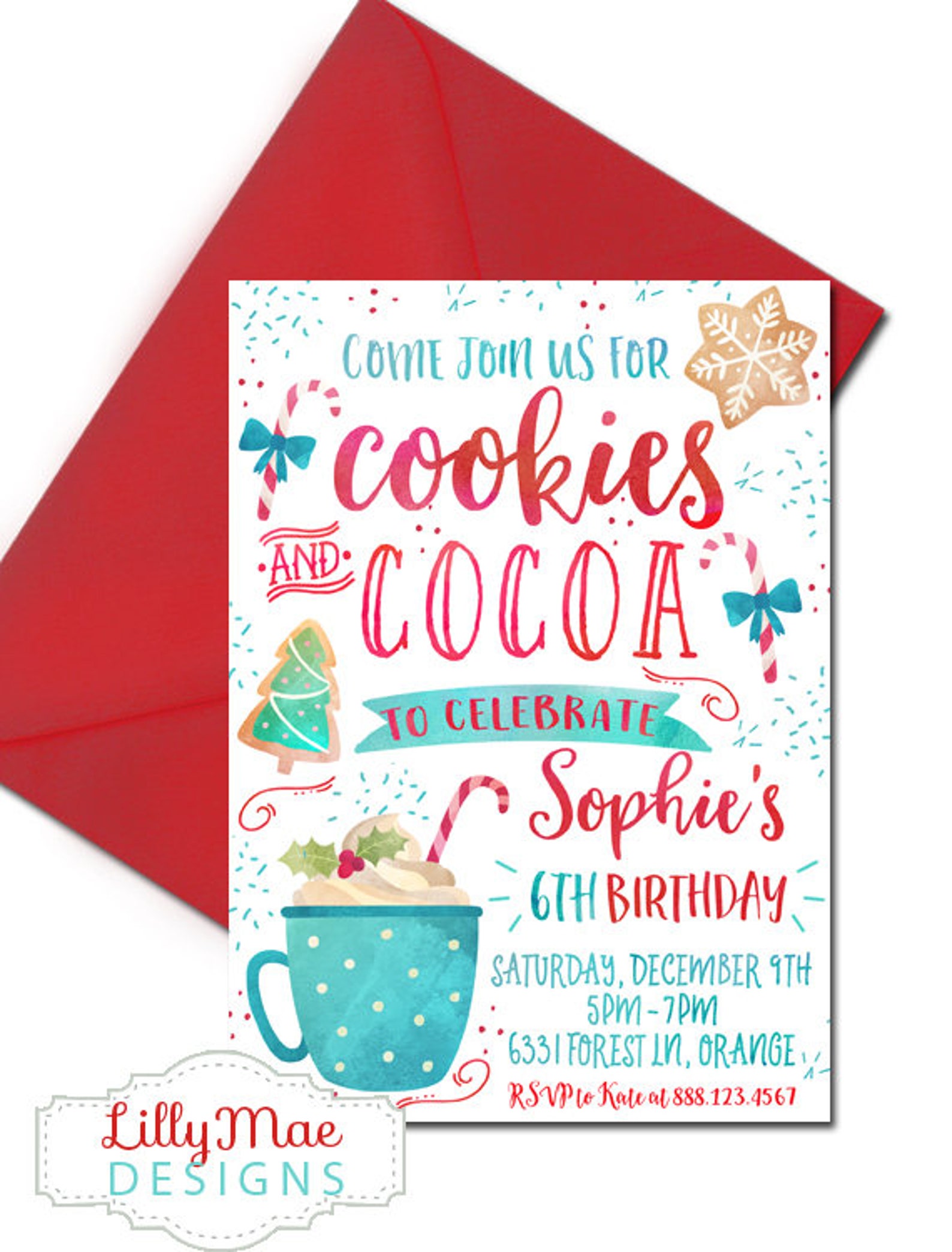 Cookies and Cocoa Invitation, Hot Cocoa Party Invitation, Cookies and ...