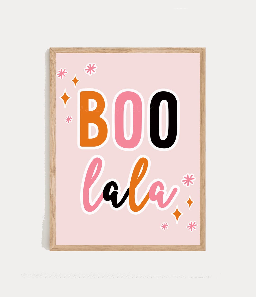 Boo La La Wall Art, Printable Halloween Art, Cute Halloween Print, Pink ...