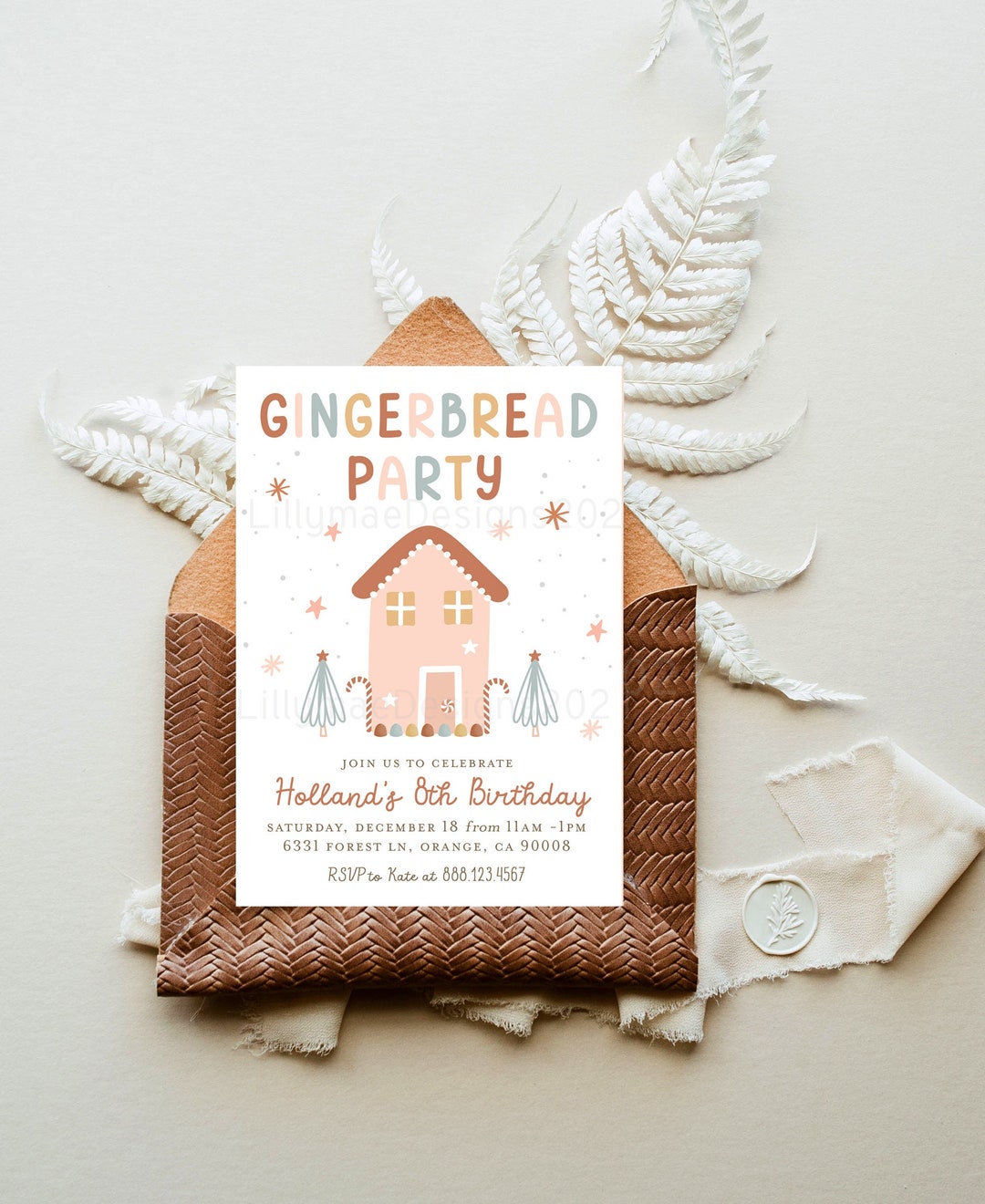 Gingerbread Party Invitation, Gingerbread Decorating Party, Girl's ...