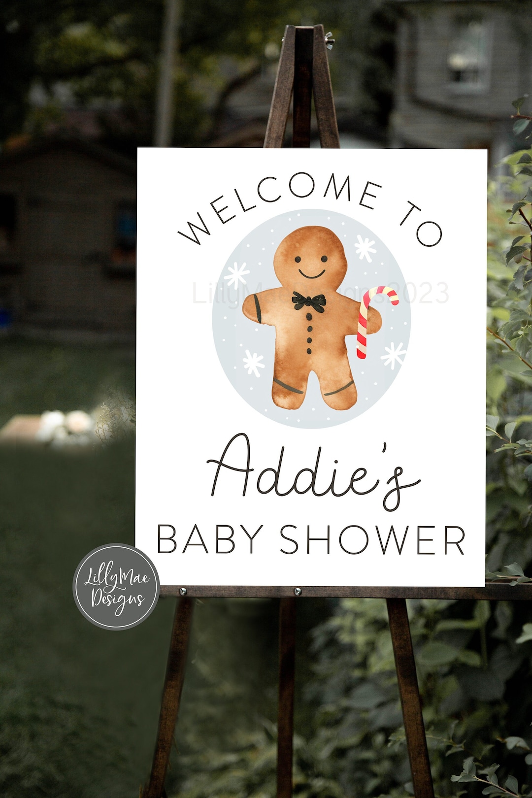 Gingerbread Welcome Sign, Baby Boy Shower Welcome Sign, Gingerbread ...