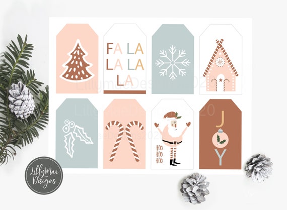 Christmas Gift Tags Printable Christmas Tags Boho Christmas | Etsy