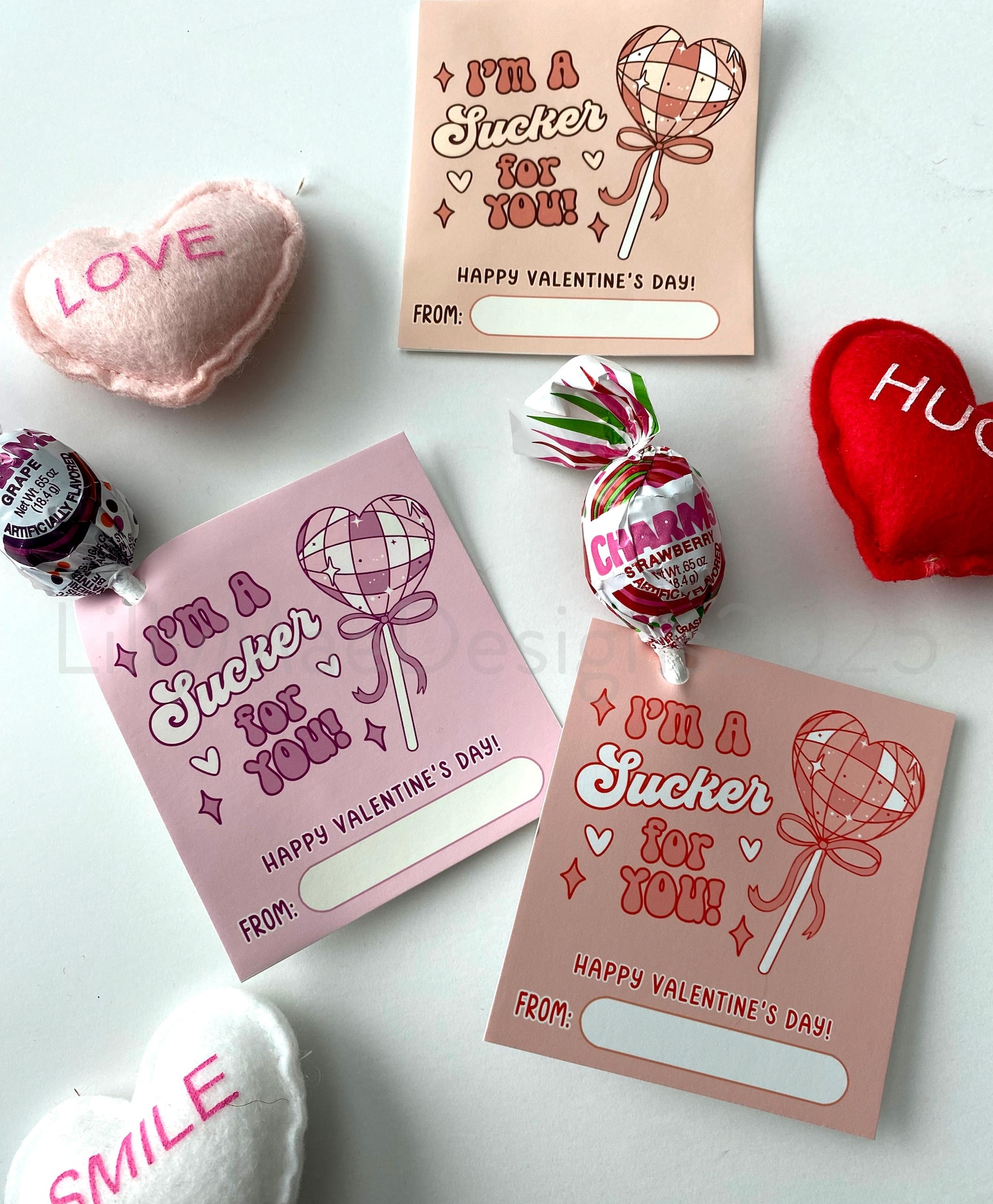 Sucker Valentine Cards for Kids Printable, Lollipop Classroom ...