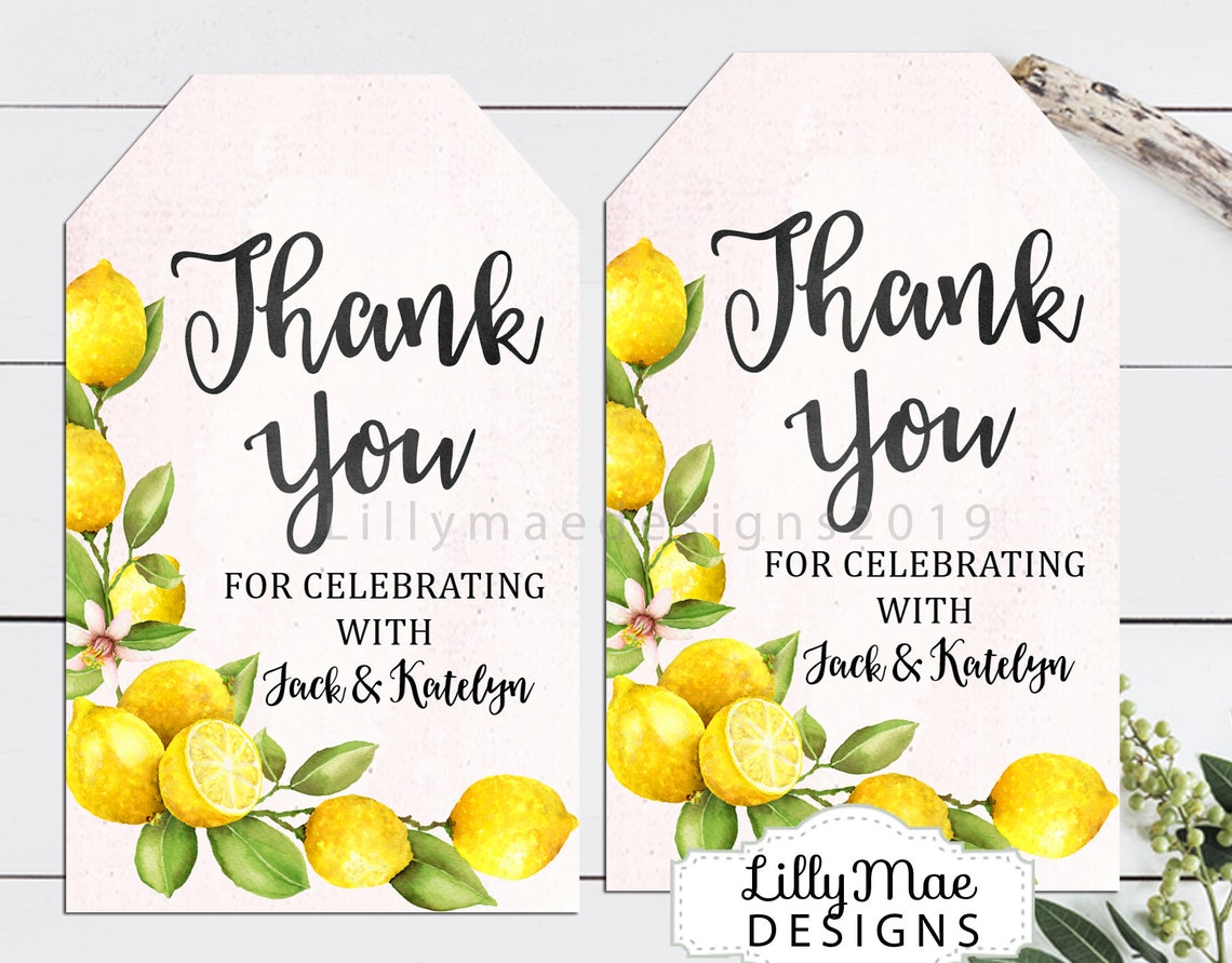 Lemon Favor Tags Lemon Gift Tags Lemon Bridal Shower Tags | Etsy