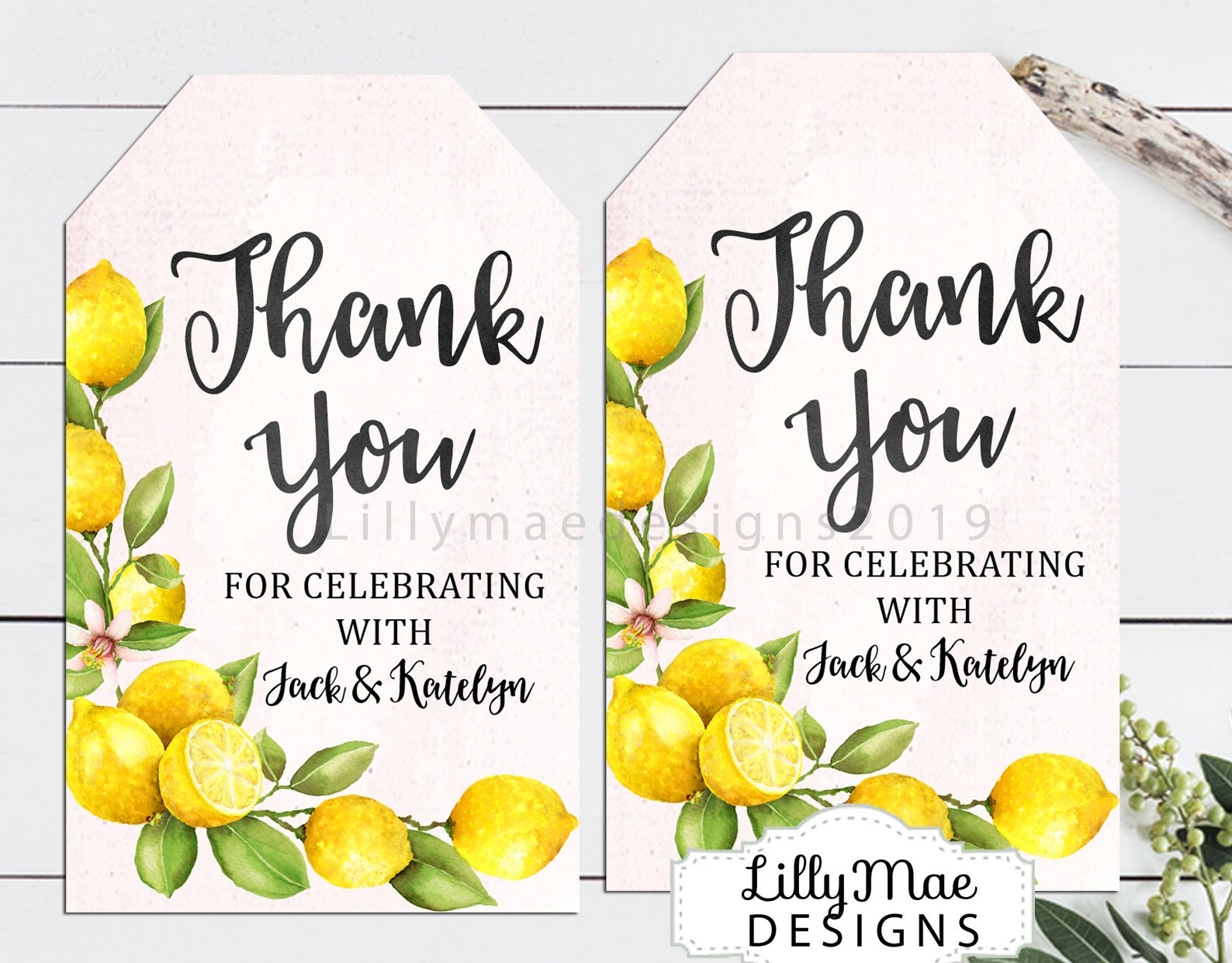 Lemon Favor Tags Lemon Gift Tags Lemon Bridal Shower Tags | Etsy
