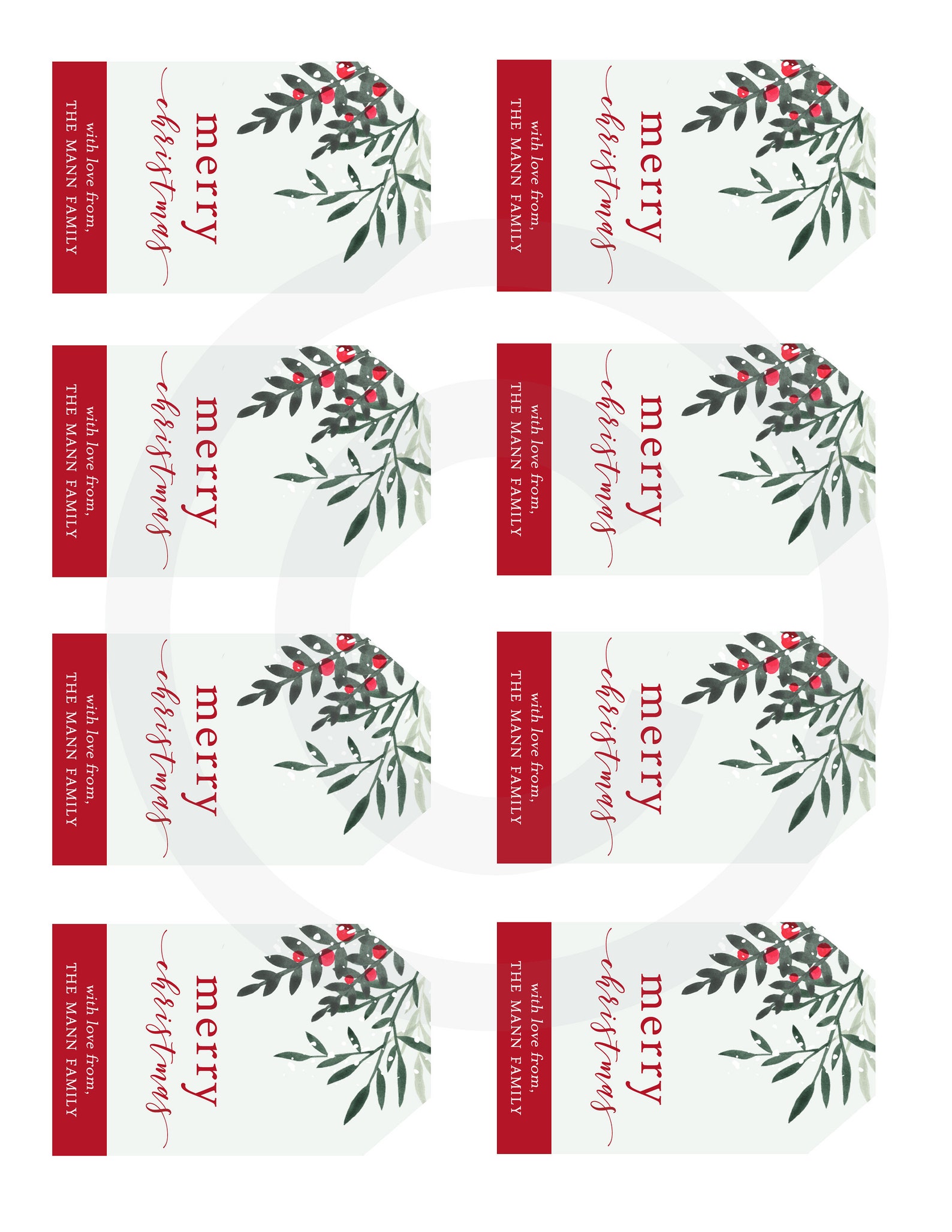 Personalized Christmas Tags Printable Christmas Tags Holiday | Etsy