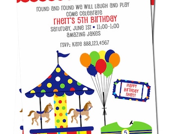 Merry Go Round Invitation - Etsy