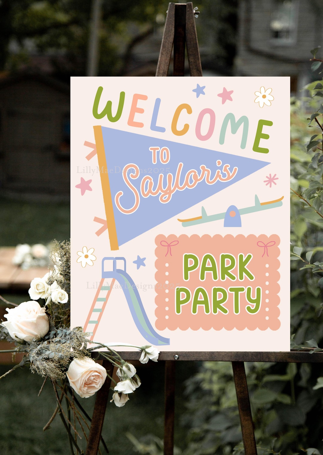 Park Party Welcome Sign, Park Birthday Welcome Poster, Playground ...