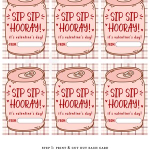 Soda Valentines Cards, Sip Sip Hooray, Silly Straw Valentines ...