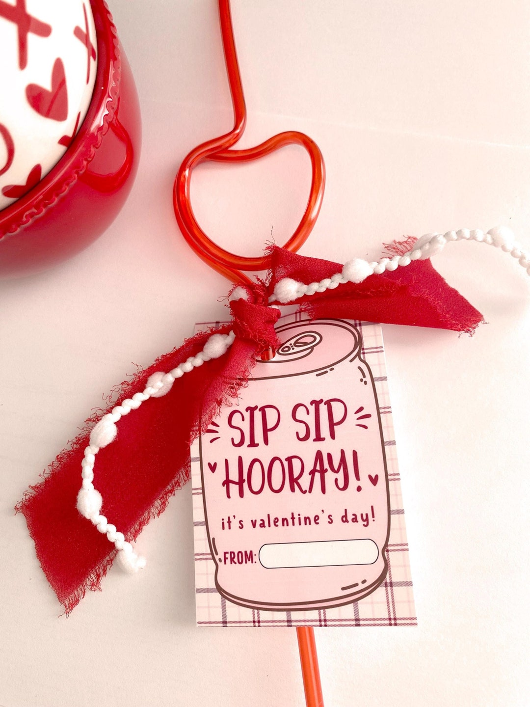 Soda Valentines Cards, Sip Sip Hooray, Silly Straw Valentines ...