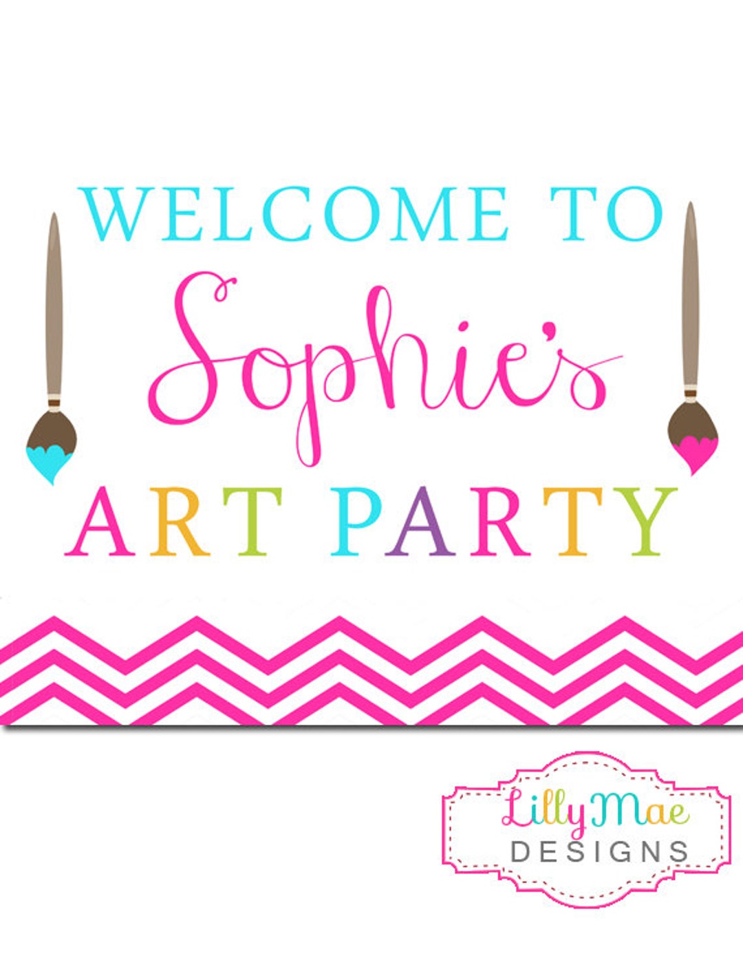 Art Party Sign Digital File Printable - Etsy