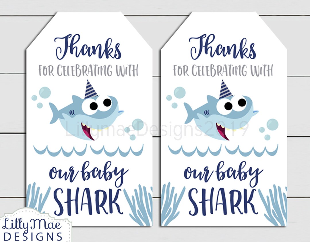 Baby Shark Favor Tags Baby Shark Gift Tags Baby Shark Party - Etsy