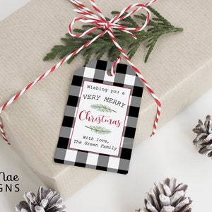 Buffalo Check Christmas Tags, Printable Christmas Tags, Christmas Gift ...