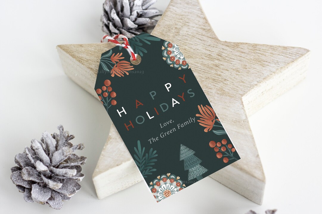 Personalized Holiday Gift Tags, Christmas Tags, Boho Christmas Gift ...