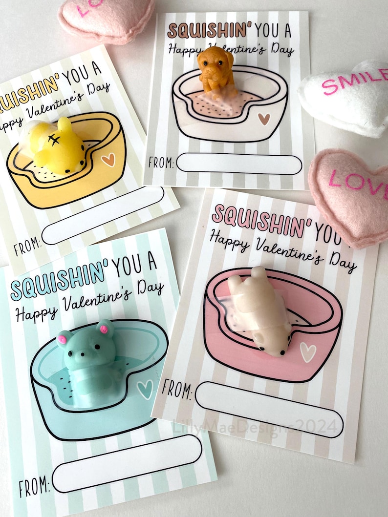 Squishy Valentines Cards, Squishy Class Valentines, Mochi School ...
