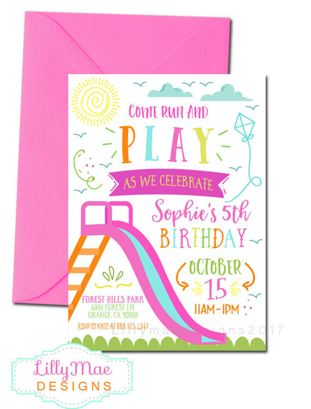 Park Party Invitation, Park Birthday Invitation, Party at the Park ...