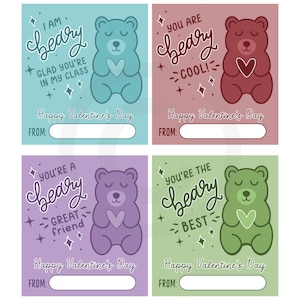 Gummy Bear Valentines, Classroom Valentines for Boys or Girls, Beary ...