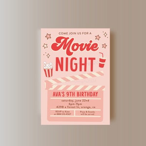 Movie Night Welcome Sign, Movie Party Decorations, Girl's Movie Night ...