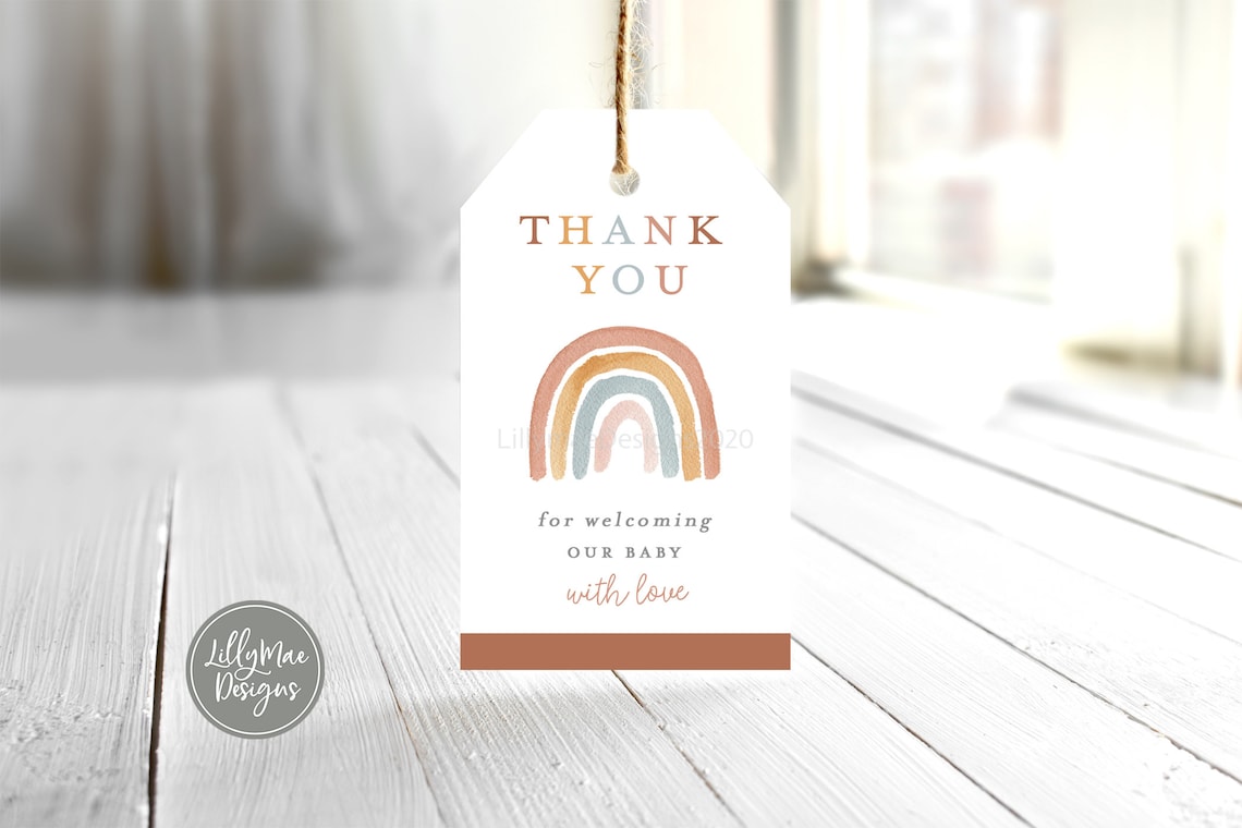 Rainbow Favor Tags Rainbow Baby Shower Gift Tags Boho Favor - Etsy