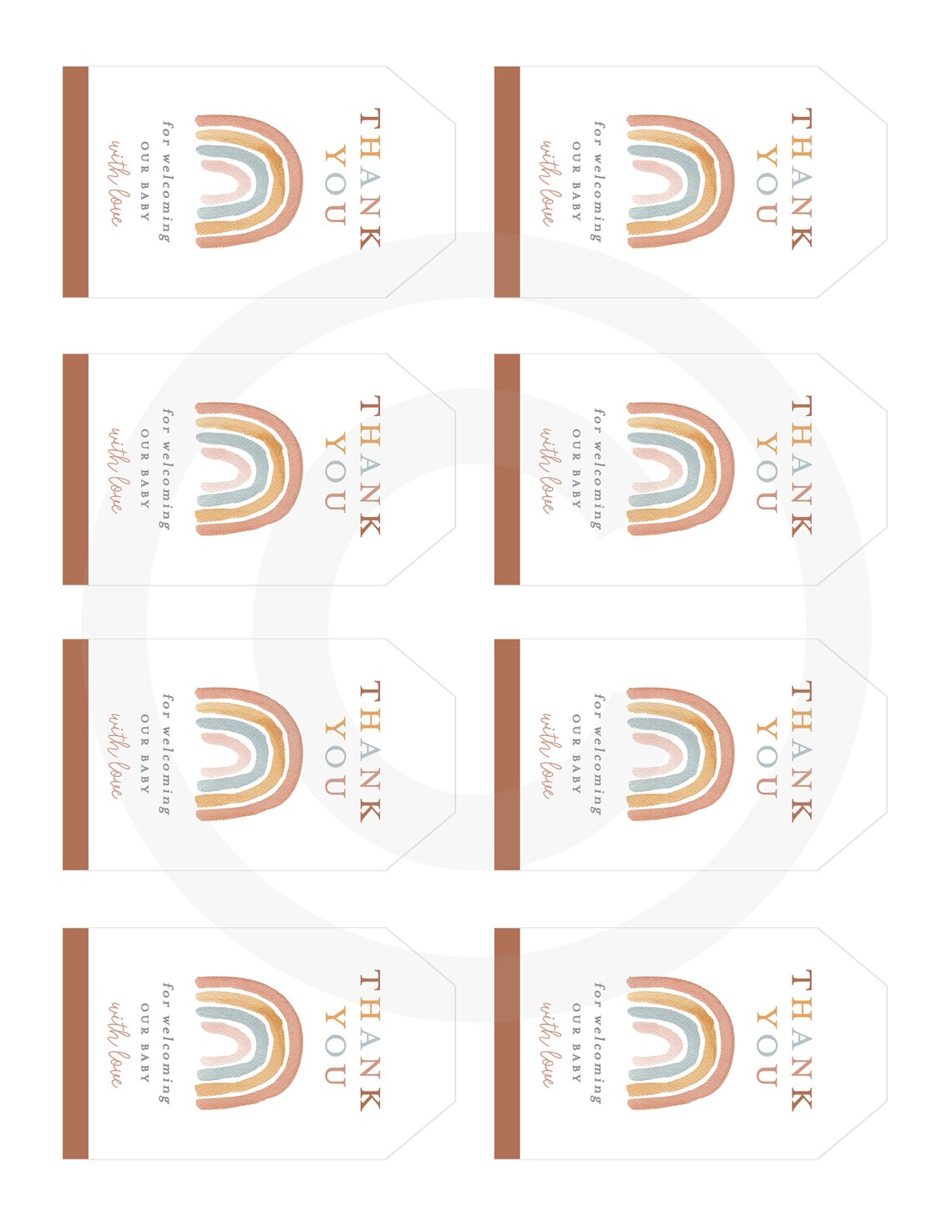 Rainbow Favor Tags, Rainbow Baby Shower, Gift Tags, Boho Favor Tags ...