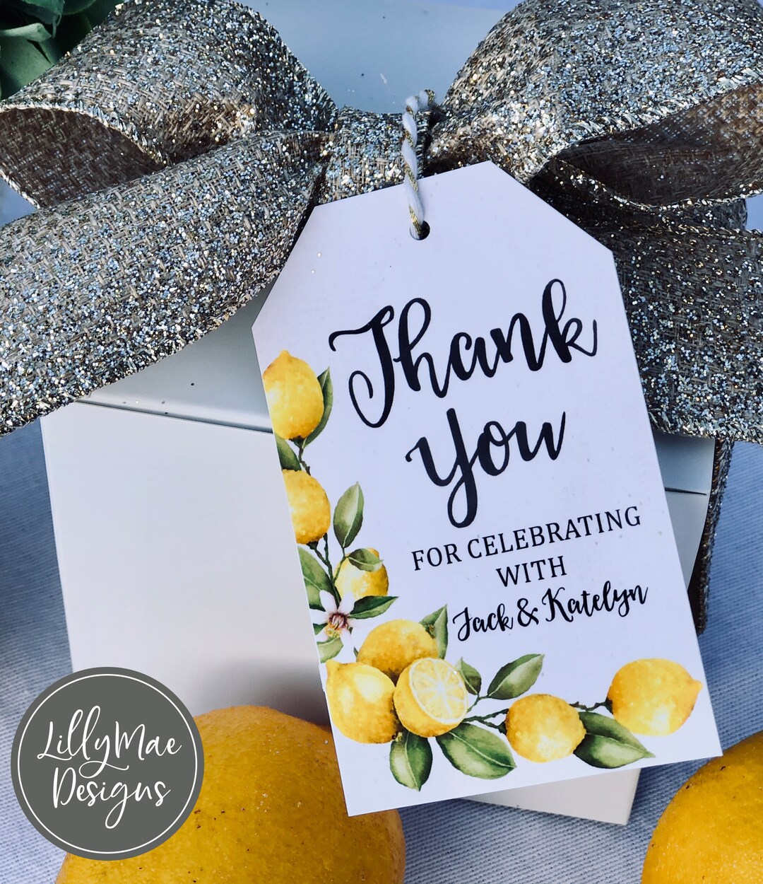 Lemon Favor Tags, Lemon Gift Tags, Lemon Bridal Shower Tags, Citrus ...