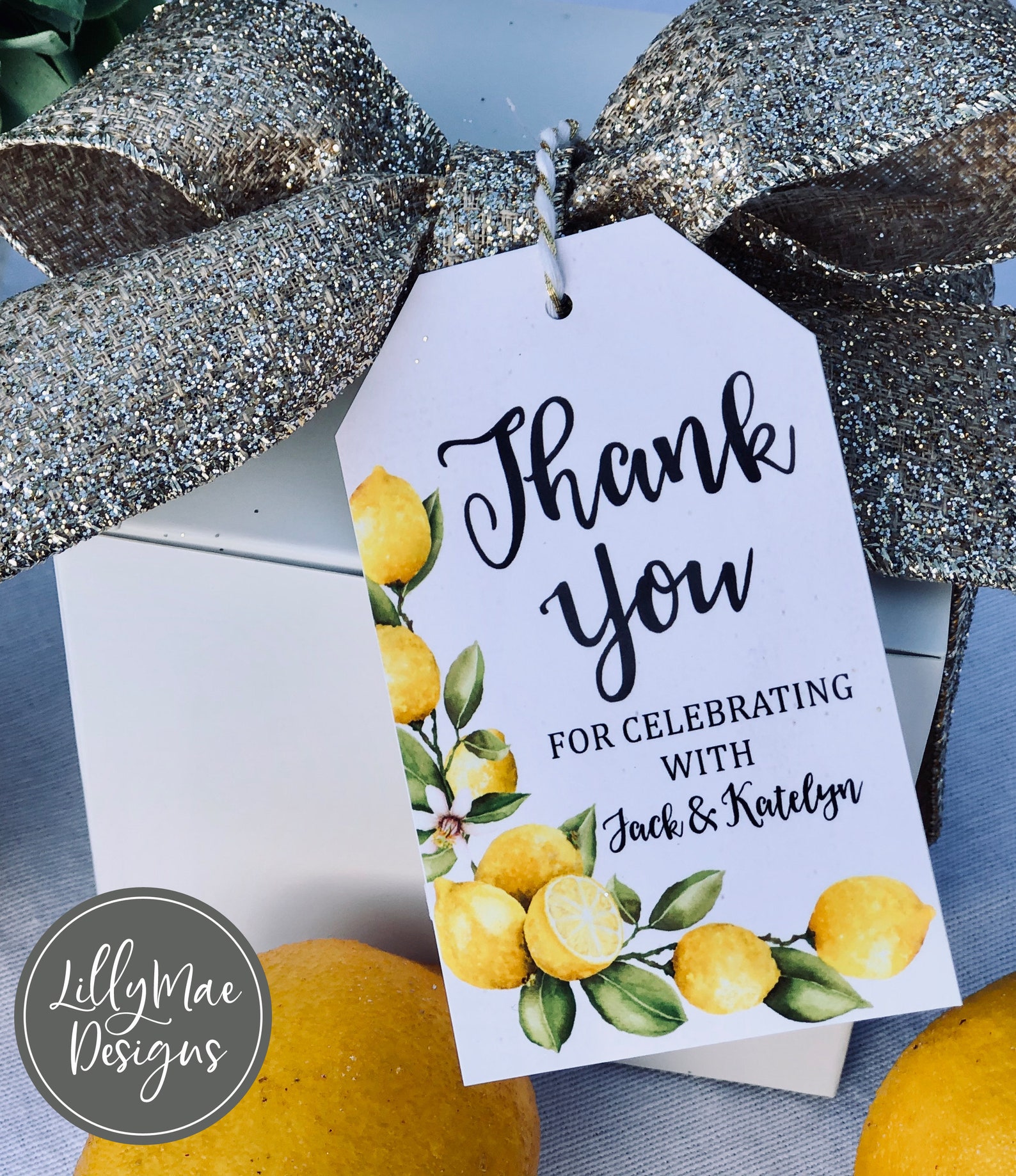 Lemon Favor Tags Lemon Gift Tags Lemon Bridal Shower Tags | Etsy