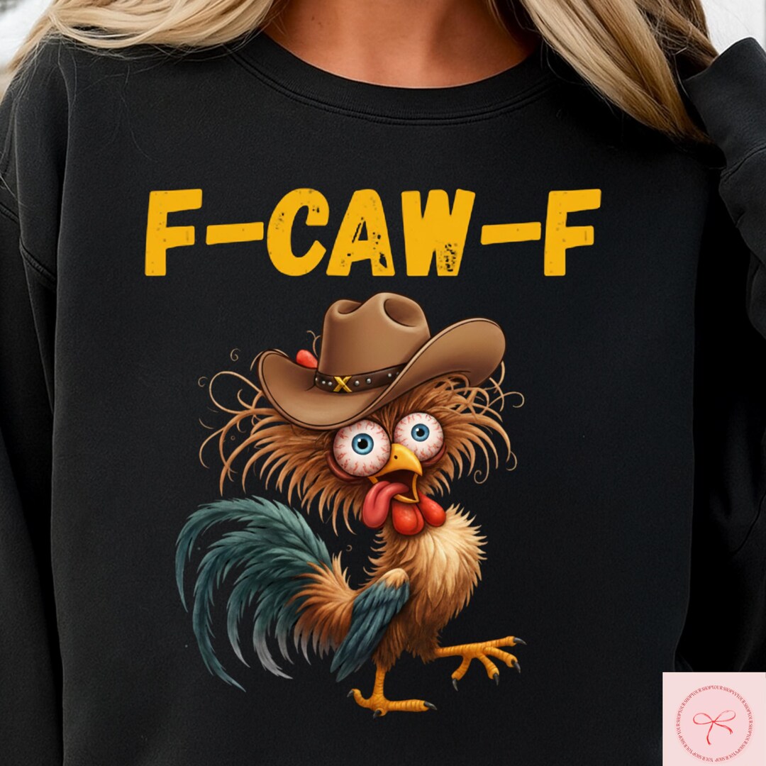 Funny F-caw-f Chicken PNG, Funny Rooster Meme Png, Crazy Hen Digital ...