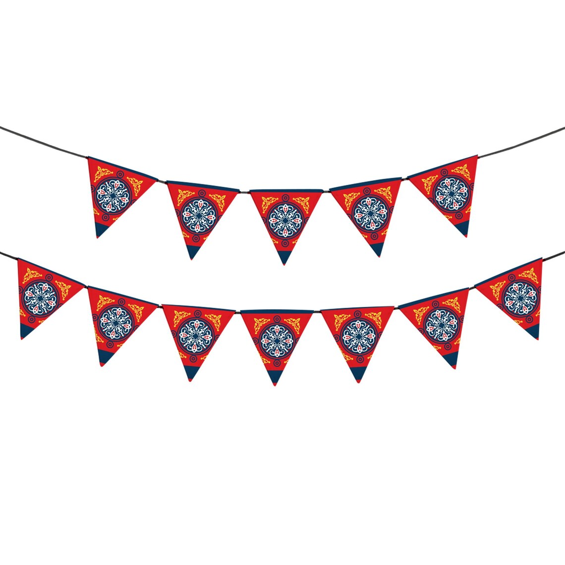 Ramadan Pattern Triangle Flags, Ramadan Decor, Iftar Gathering, Ramadan ...