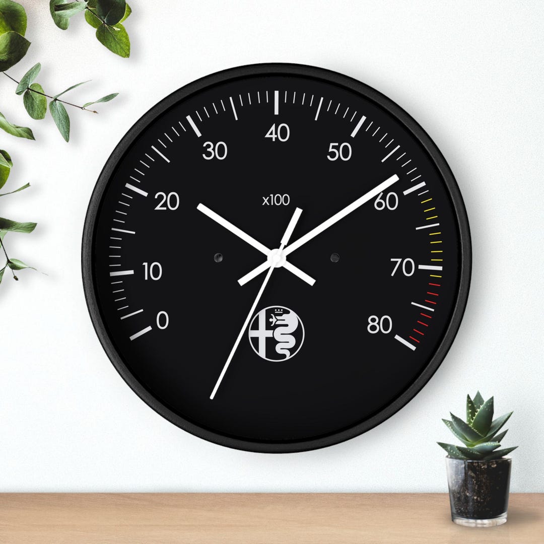 Classic Alfa Romeo Wall Clock for Italian Car Lovers, Modern Home Decor ...