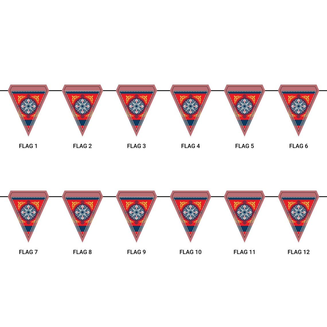Ramadan Pattern Triangle Flags, Ramadan Decor, Iftar Gathering, Ramadan ...