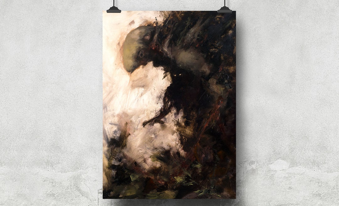 Buy Creepy Horror Creature Hiding a Shadow Man Weird Art Poster ...