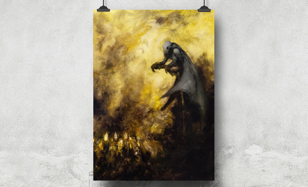 Cryptid Mothman Dark Art Poster for Home Office, Vampire Creature ...