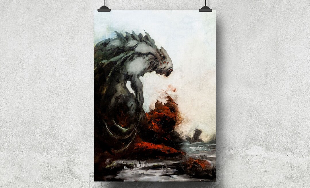 Horror Monster Weird Artwork for Walls, Creepy Cute Undead Ghoul Dark ...
