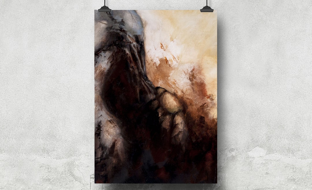 Creepy Strange Dark Art Poster, Nightmare Horror Anime Creature Wall ...