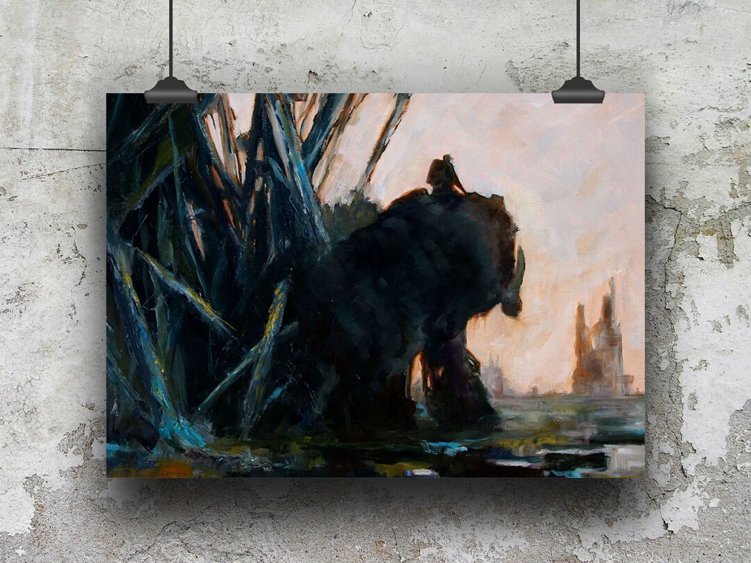 Dark Art Print of Wandering Lost Soul, Apocalyptic Necromancer Artwork ...