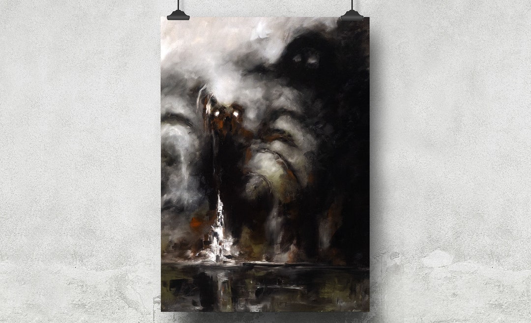 Apocalyptic Scary Cloud Monster Dark Fantasy Art, Dystopian Wasteland ...