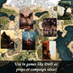 Oracle Cards and Dnd Art Card Bundle With Downloadable Books, Dark ...