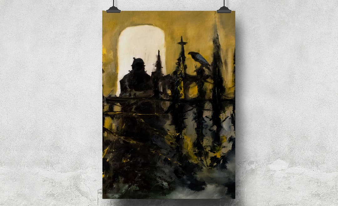 Demon Prison Spiritual Wall Art, Raven Watching Home Decor Poster ...