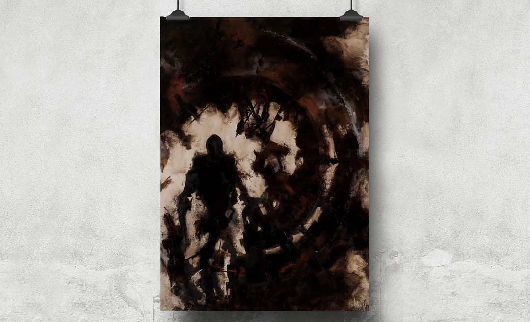 Shadow Undead Cyberpunk Abstract Art, Dystopian Original Art for Walls ...