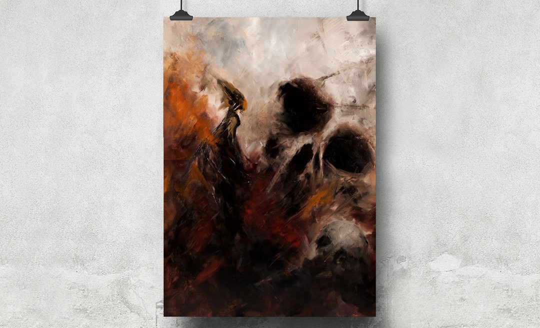 Spell Casting Witch Creepy Art Print, Spooky Decor Artwork for Wall ...