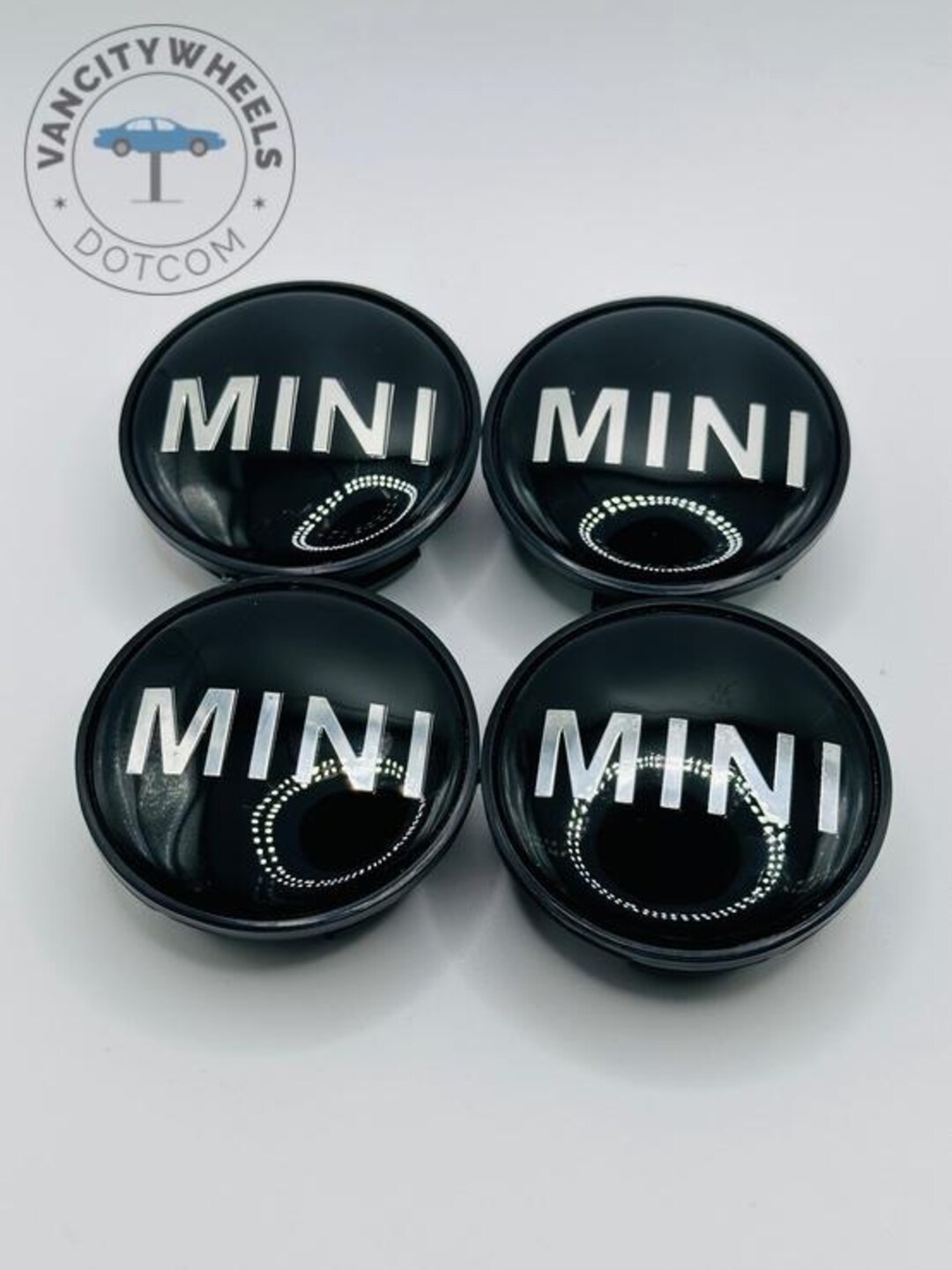 Set of 4 Mini Cooper Black Alloy Wheel Center Caps 54mm, Center Hub ...
