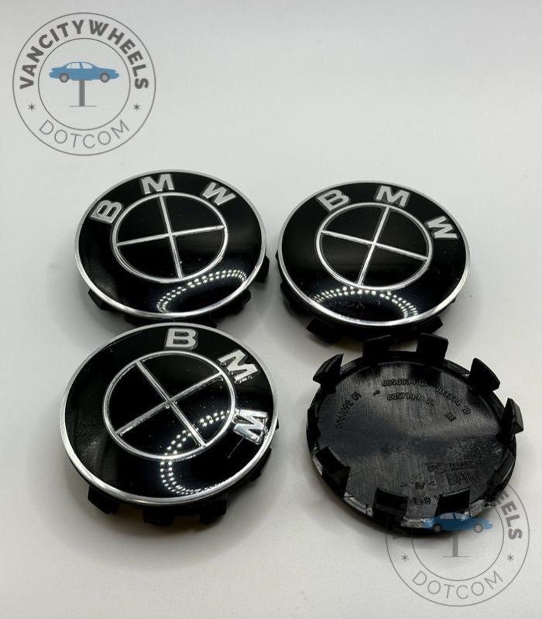 BMW 56mm Wheel Hub Center Caps - 4pcs (all Black/ Chrome Logo), BMW ...