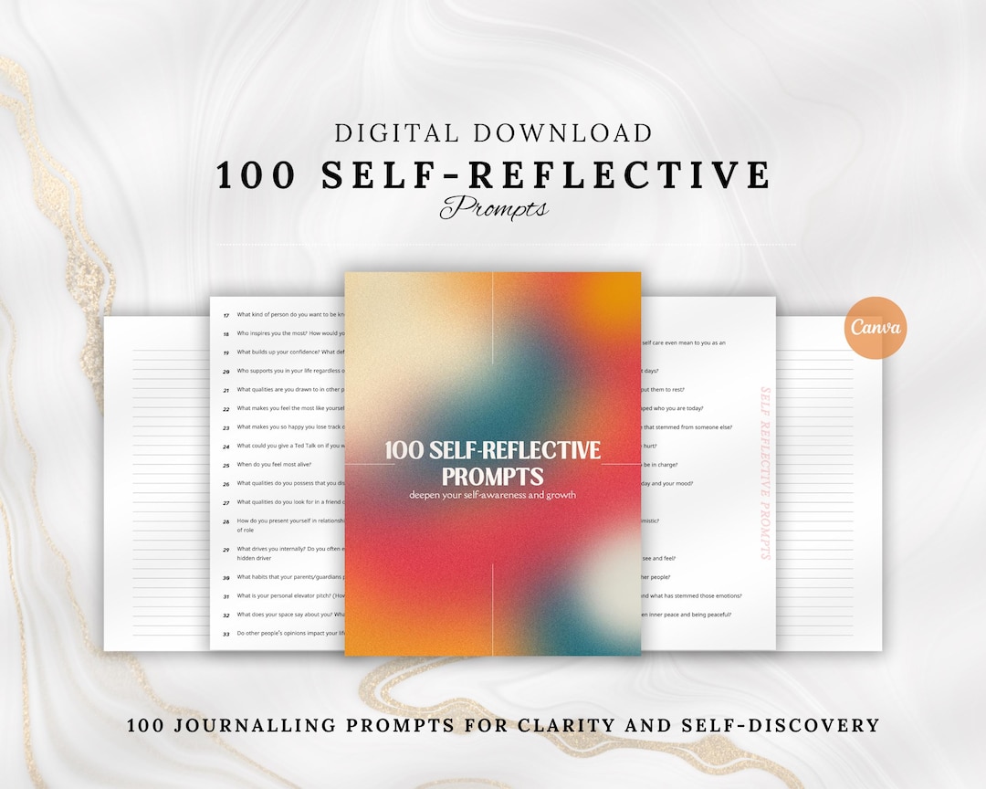 100 Digital Self-reflection Journaling Prompts: Self-development | Self ...