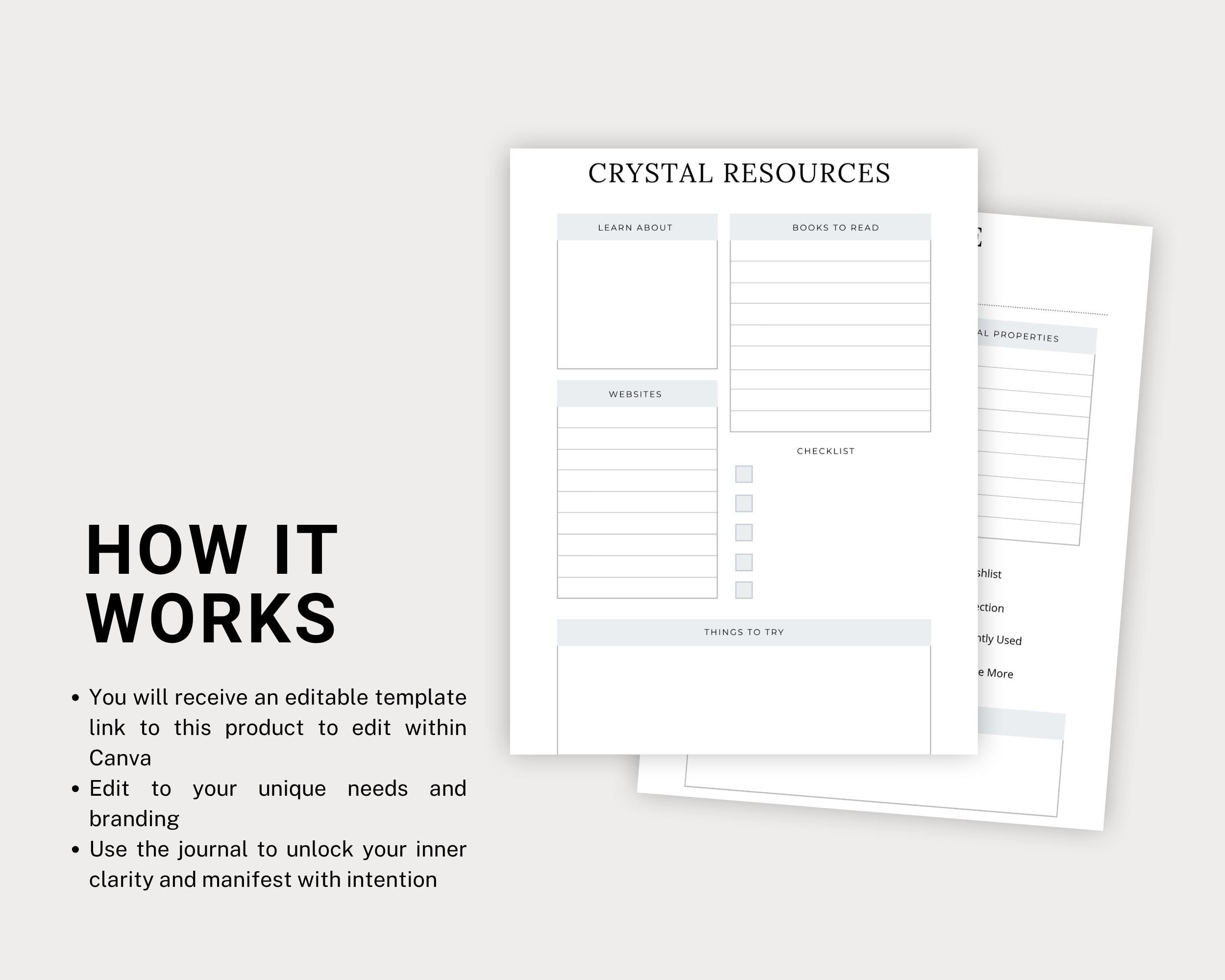 Crystal Healing Journal Printable | Digital Chakra & Energy Tracker ...