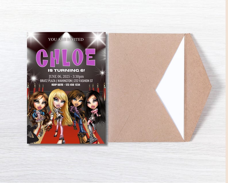 Fashion Doll Birthday Party Invitation Bratz Doll Invitation Y2K ...